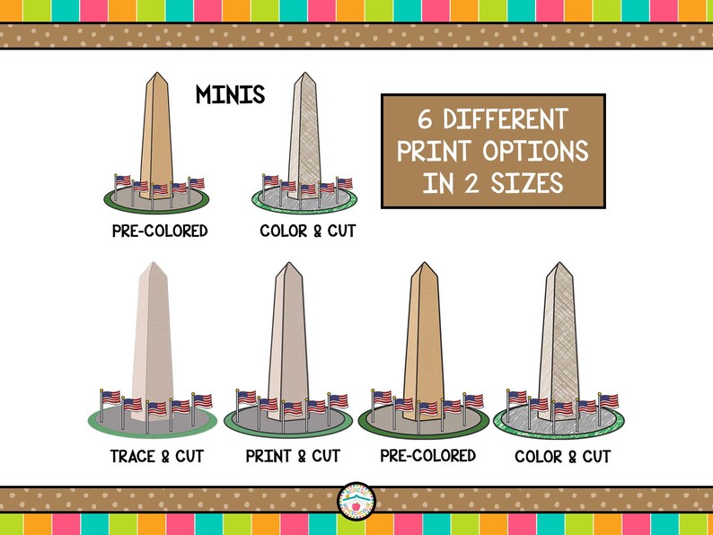 Washington Monument Craft | Patriotic Cut & Paste Craft | American ...