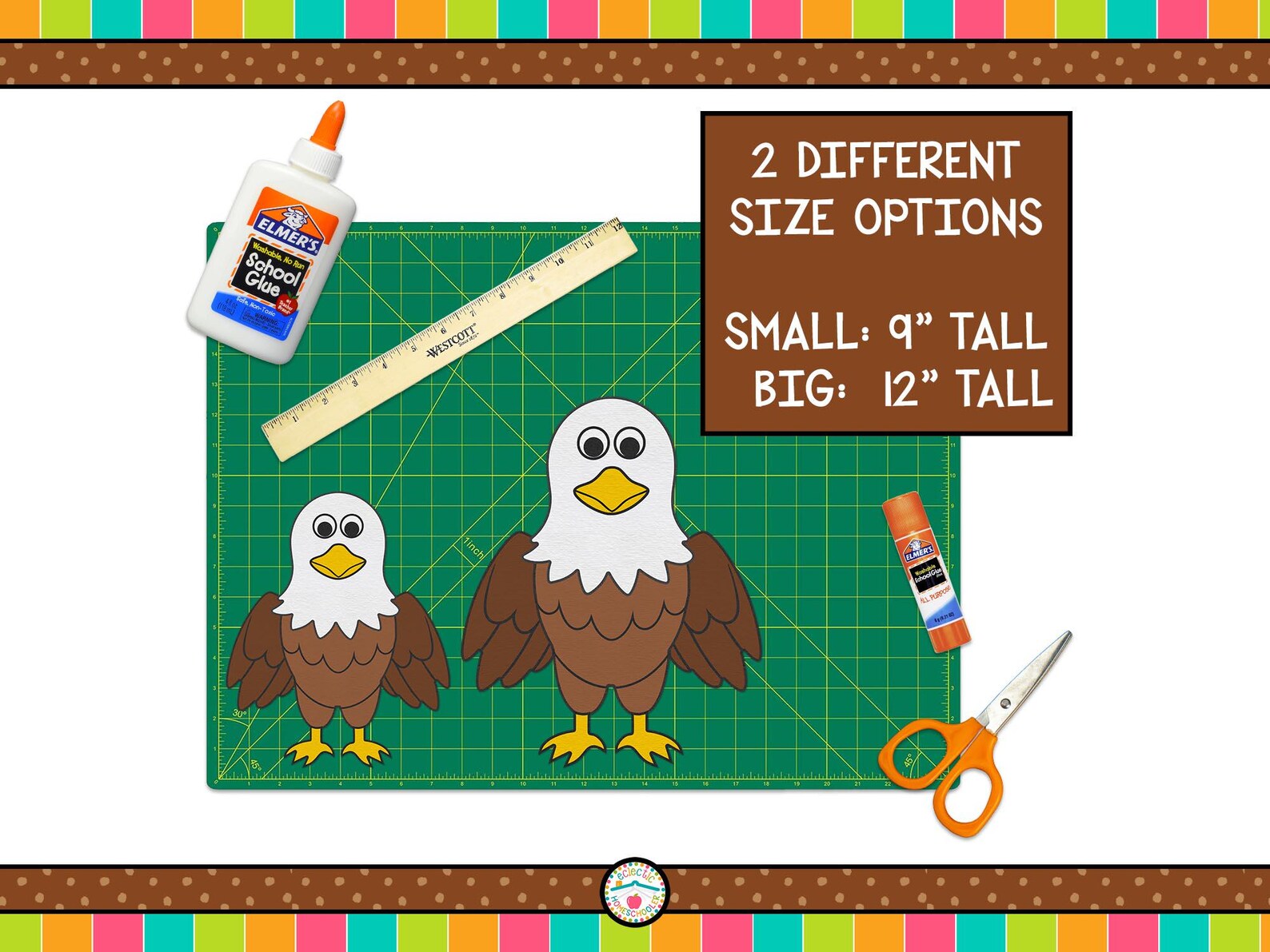 Bald Eagle Craft | Cut and Paste Patriotic Craft | American Symbols ...