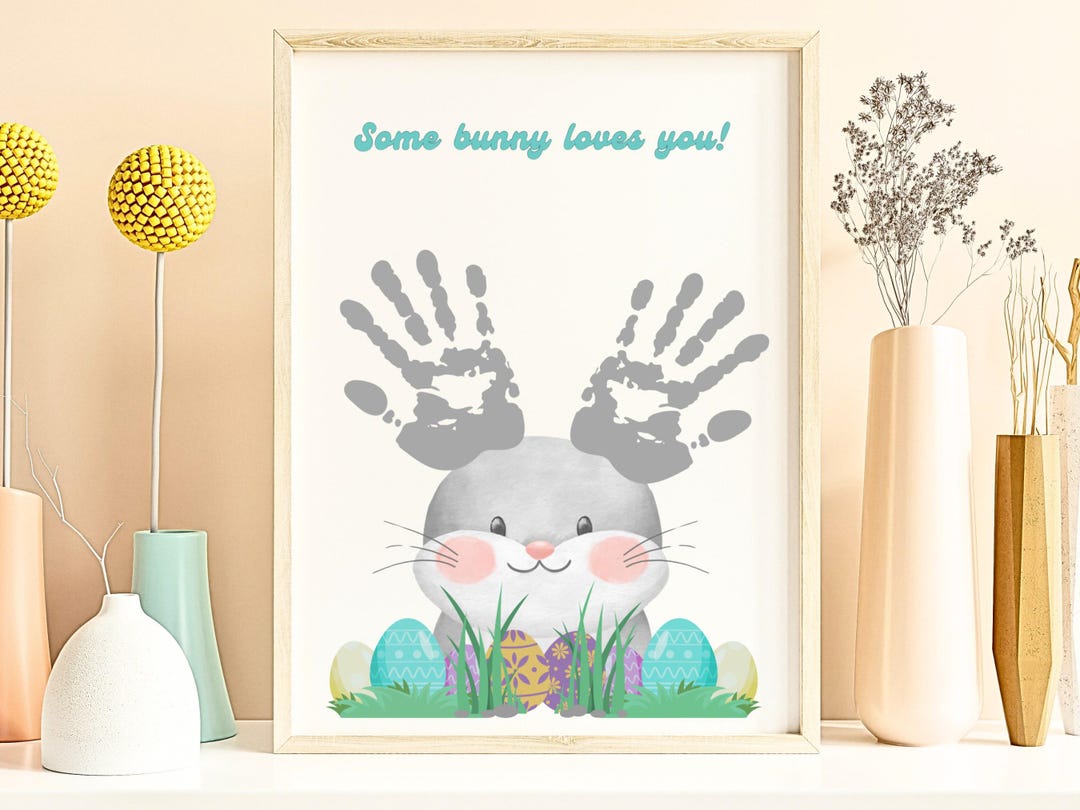 Easter Handprint Art | Printable Bunny Handprint Craft | Easter Crafts ...