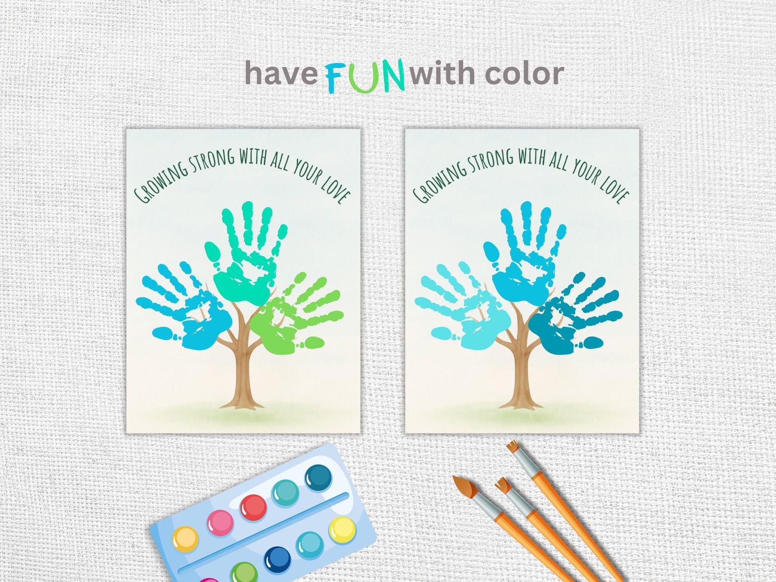 Father’s Day Handprint Tree | Handprint Art Gift From Kids | Craft for ...