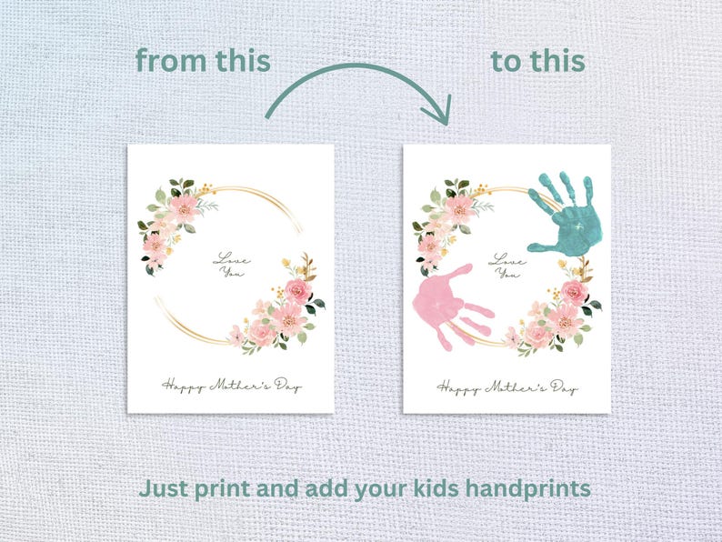 Mother's Day Handprint Art for Grandma Flower Handprint Craft for ...