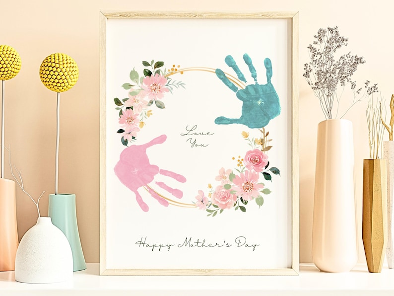 Mother's Day Handprint Art for Grandma Flower Handprint Craft for ...