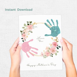Mother's Day Handprint Art for Grandma Flower Handprint Craft for ...
