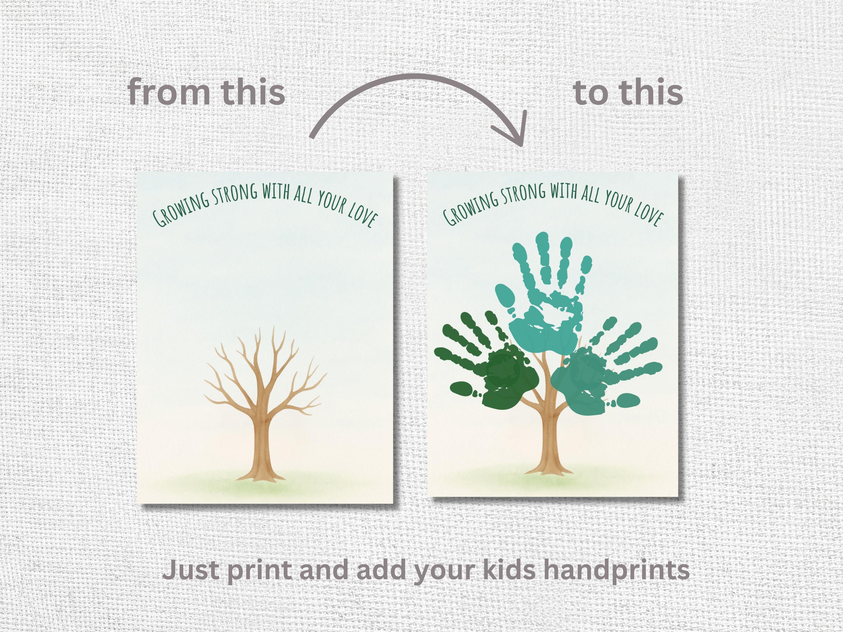 Father’s Day Handprint Tree | Handprint Art Gift From Kids | Craft for ...