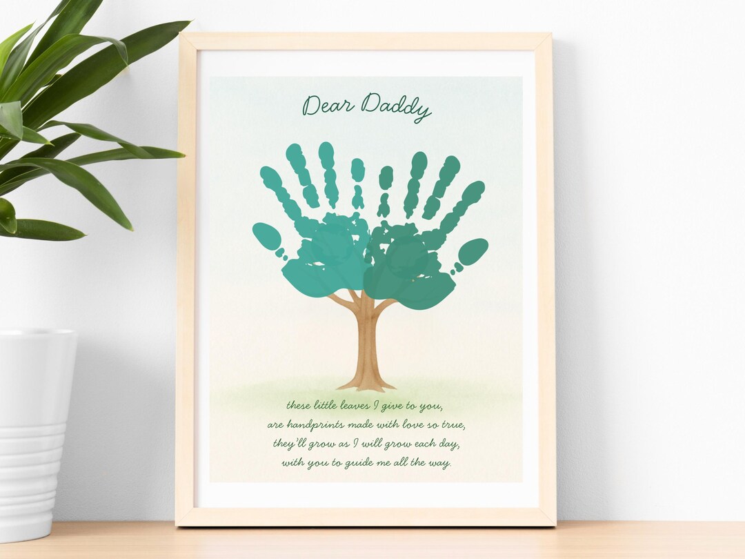 Father’s Day Handprint Tree Poem | Daddy Handprint Art Template | Gift ...