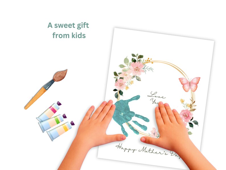 Mother's Day Handprint Art for Grandma Flower Handprint Craft for ...