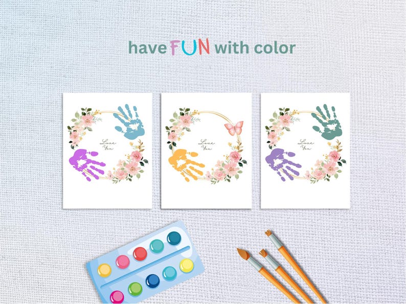 Flower Handprint Art: Sentimental Gift for Grandma (PDF Template) - Etsy