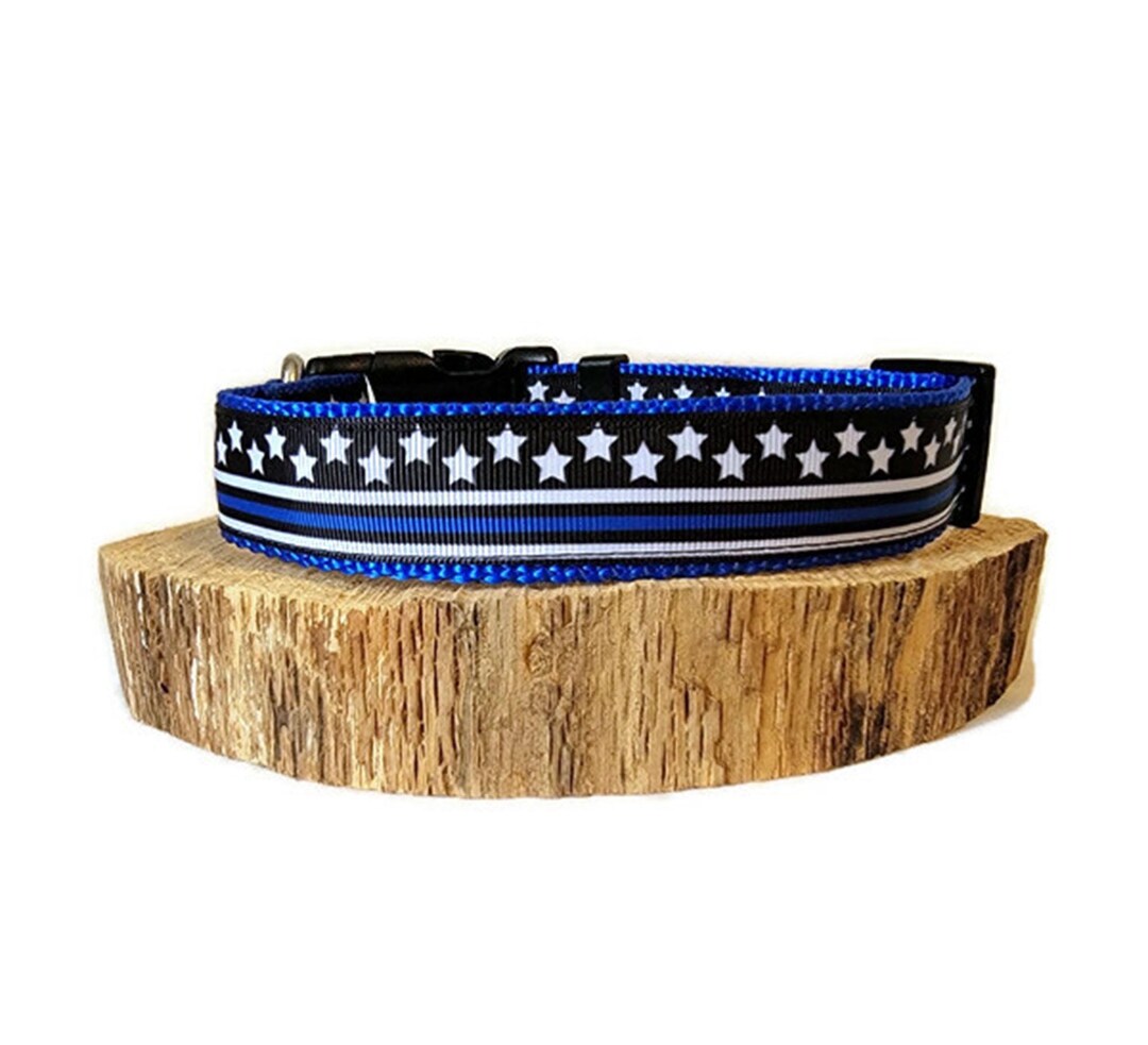 Thin Blue Line Dog Collar, Police, Back the Blue - Etsy