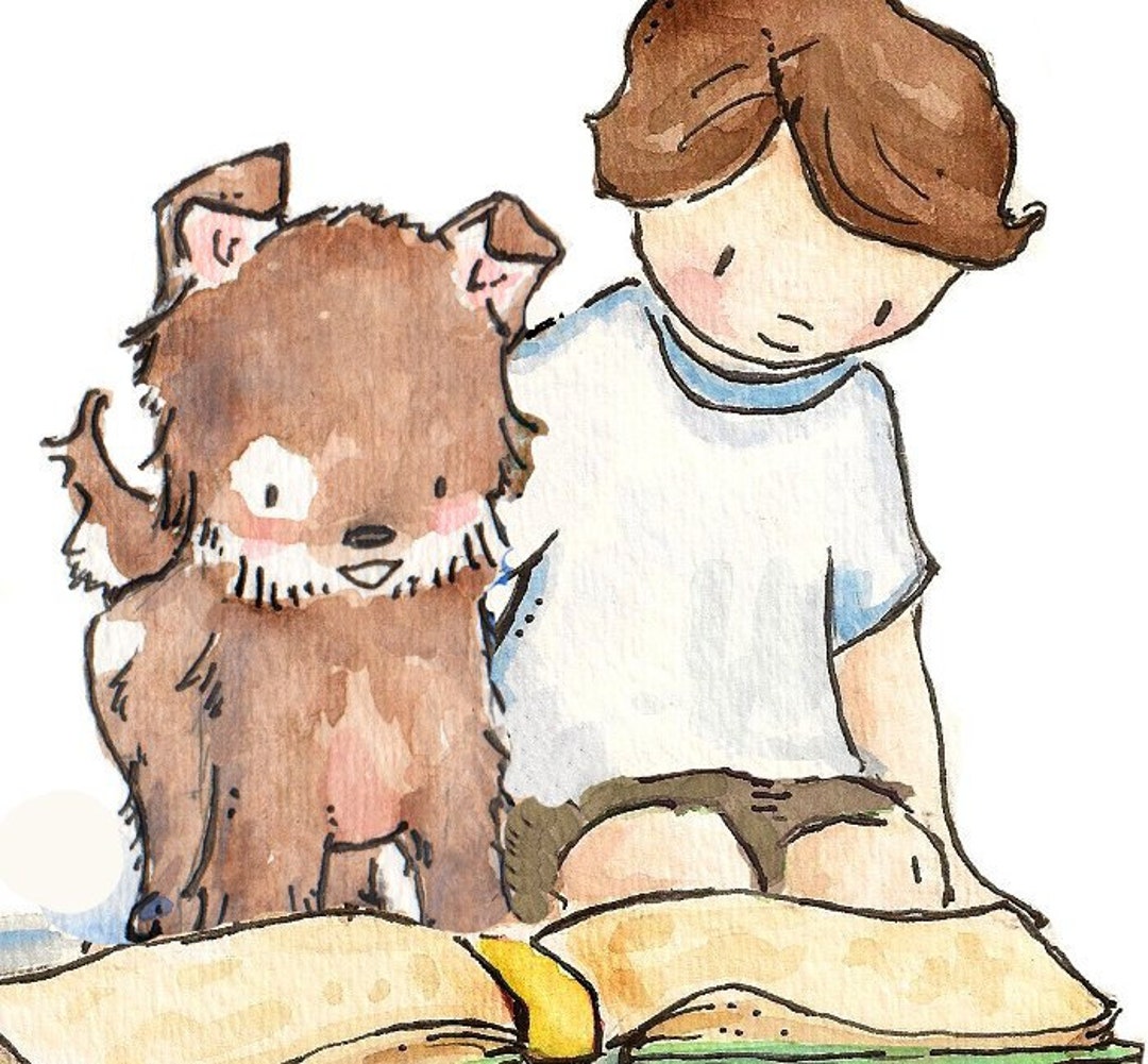 A Boy and His Dog. Print. 8X10. Nurserry Art Wall Decor - Etsy