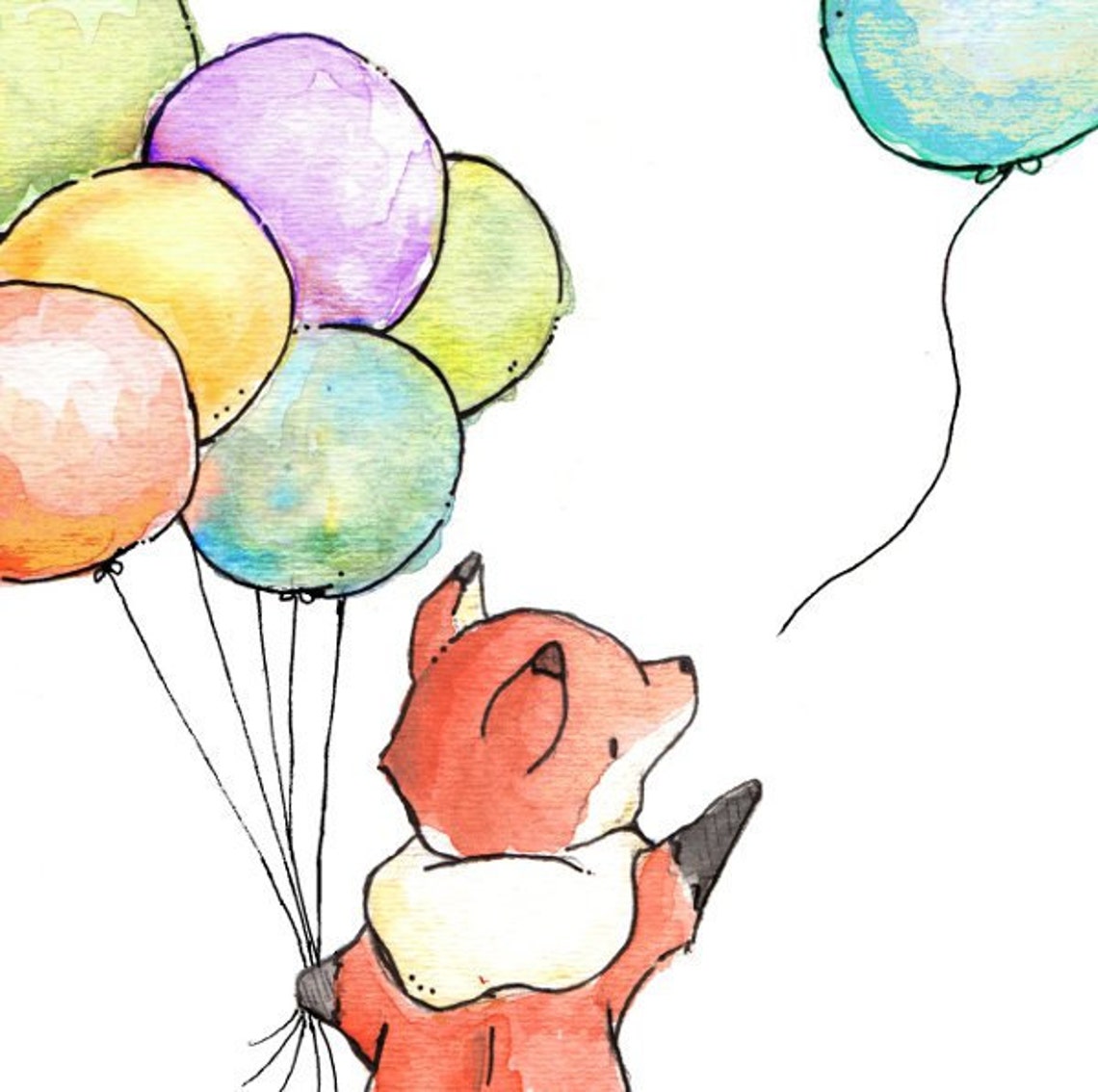 Children Art Print. Fox Says Goodbye. PRINT 8X10. Nursery Art Home ...