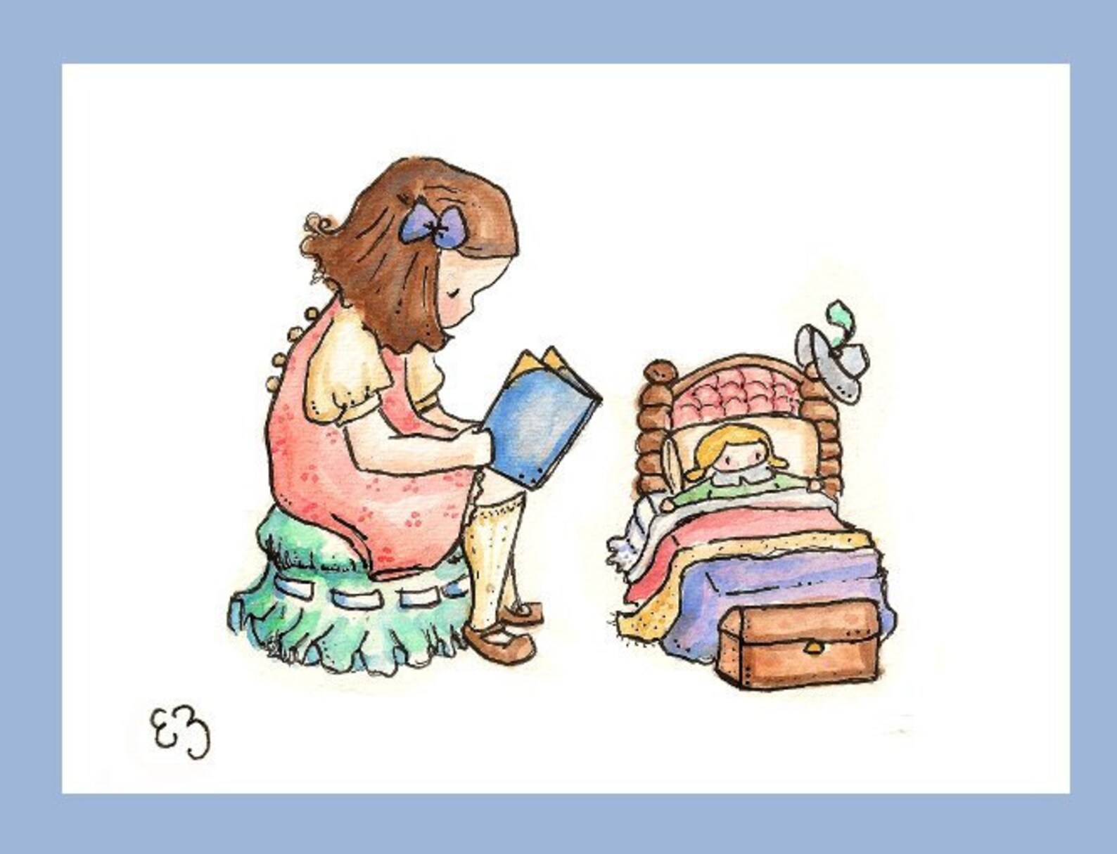 Children Art Print. Bedtime Story. PRINT 8X10. Nursery Art - Etsy