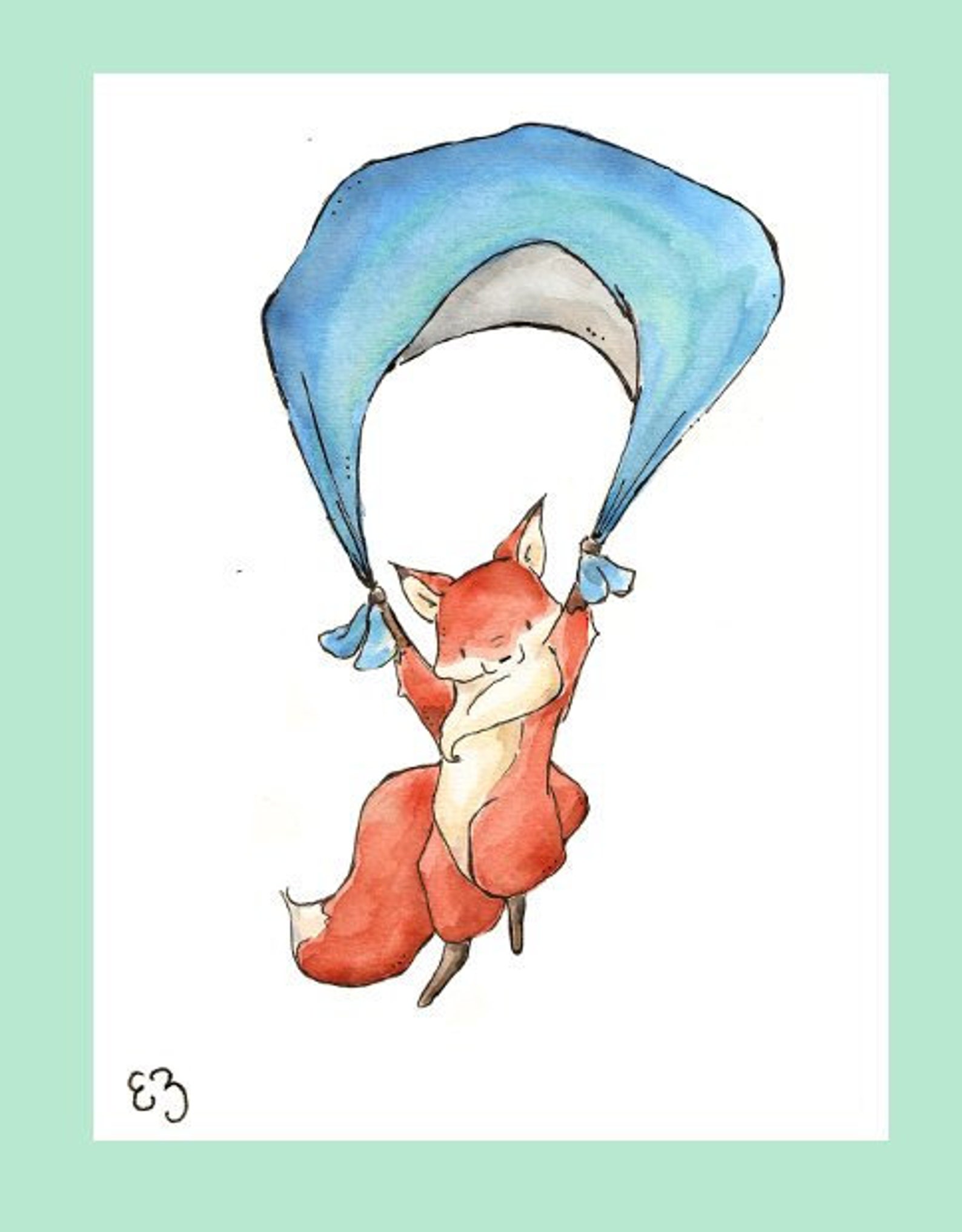 Floating Fox. PRINT 8X10. Nursery Art Wall Decor - Etsy