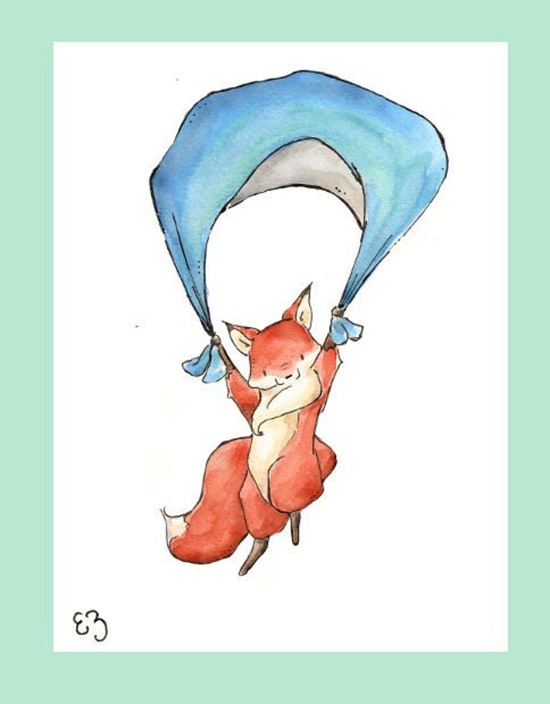 Floating Fox. PRINT 8X10. Nursery Art Wall Decor - Etsy