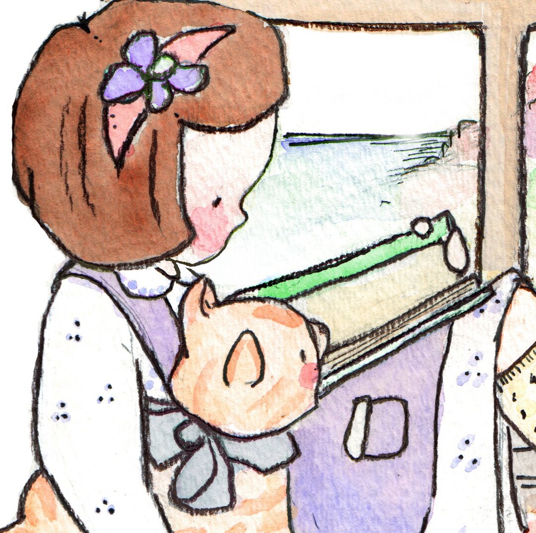 Children Art Print. the Window Seat. PRINT 8X10. Nursery Art Home Decor ...