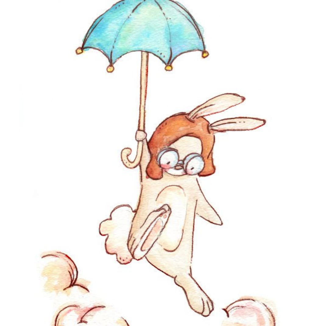 Children Art Print. Aviator Bunny. PRINT 8X10. Nursery Art Home Decor ...