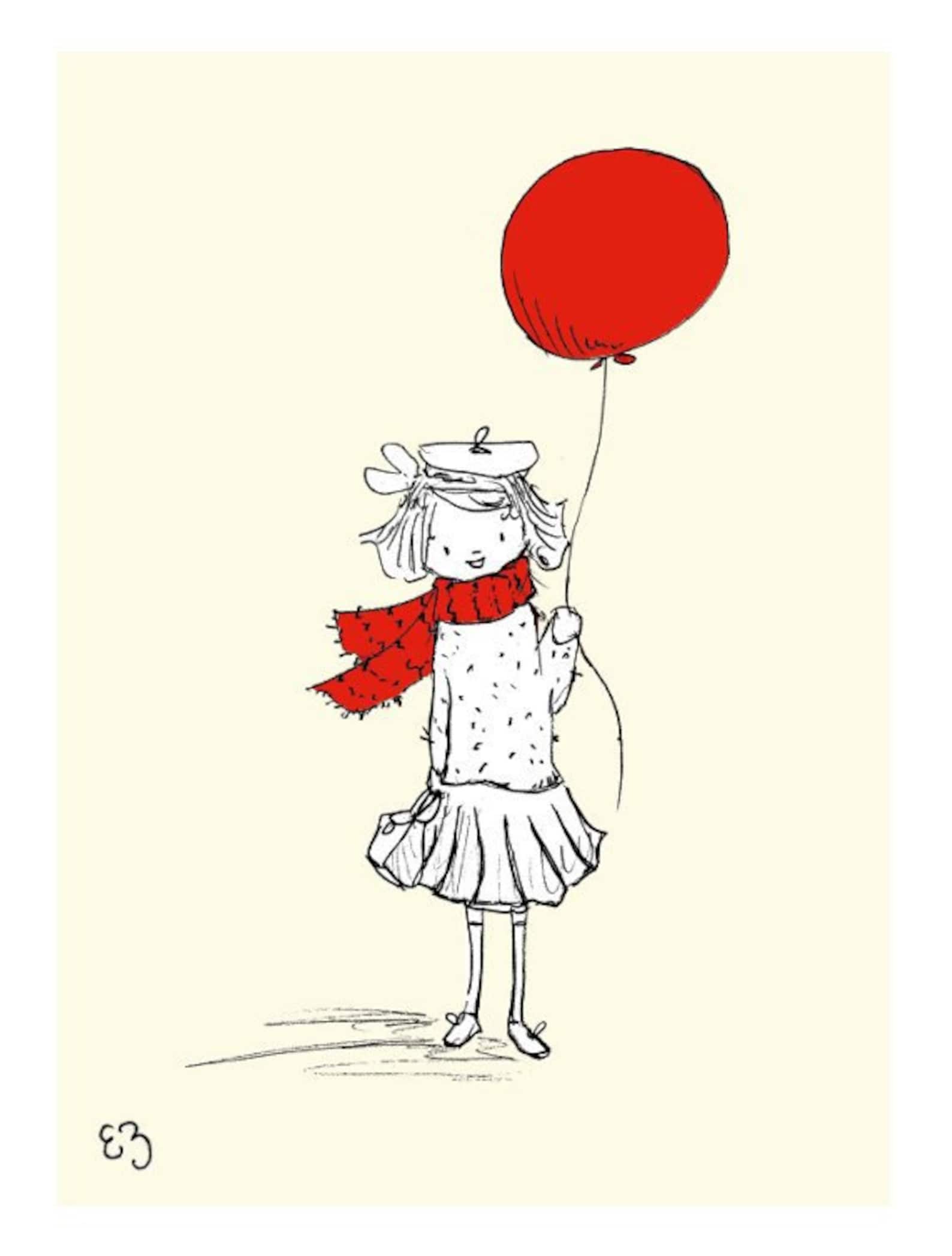 Children Art Print. RED BALLOON. Print 8X10. Nursery Art Home Decor - Etsy