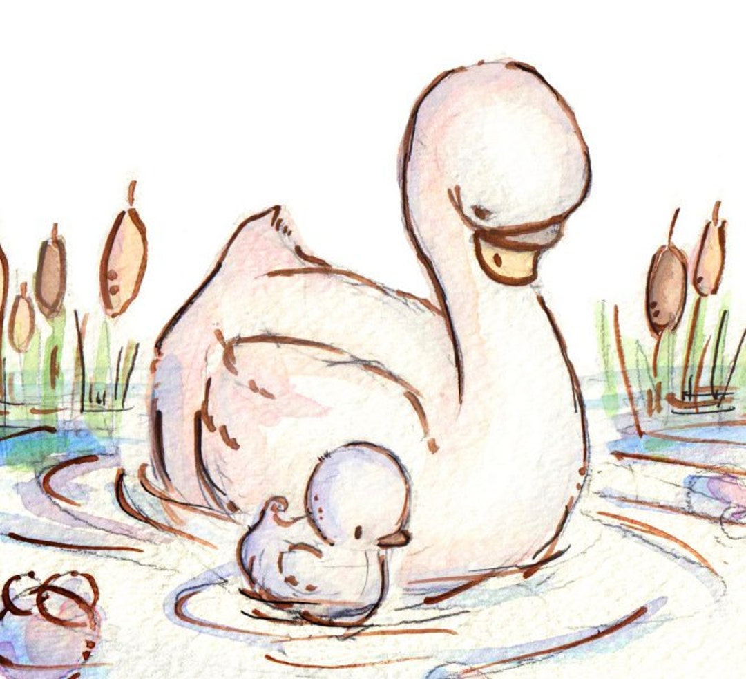 MY BABY Collection-my Baby Swan. Print 8X10. Children Art Nursery Decor ...