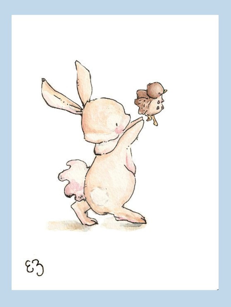 Children Art. Bunny Says Goodbye. Print 8X10. Nursery Art Wall Decor - Etsy