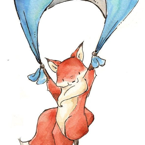 Floating Fox. PRINT 8X10. Nursery Art Wall Decor - Etsy
