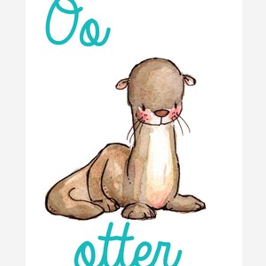 Children Art Print. O is for Otter. 8X10 PRINT. Nursery Art Home Decor ...