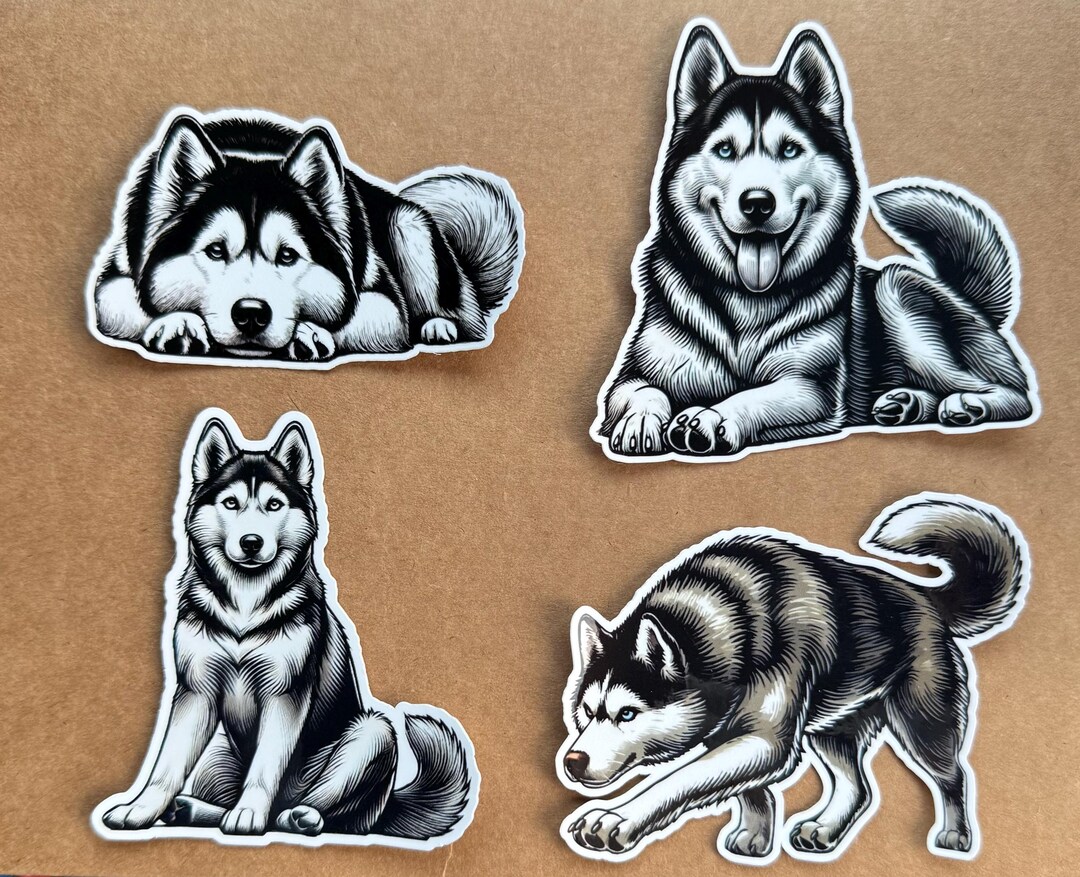 Siberian Husky Sticker | Husky Sticker | Dog Sticker | Glossy Vinyl ...