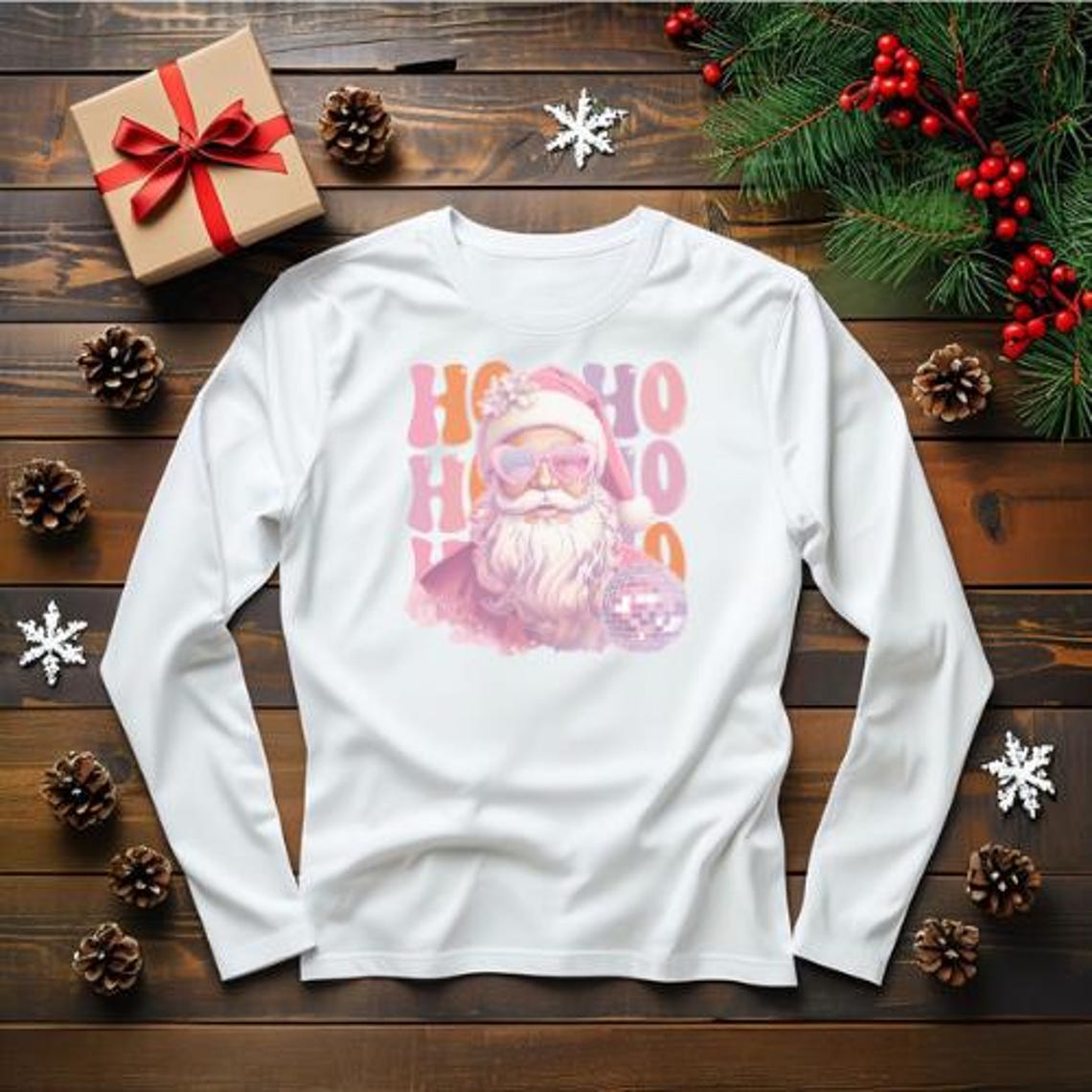 Retro Pink Santa SVG, Disco Ball Christmas Print (digital Download) - Etsy
