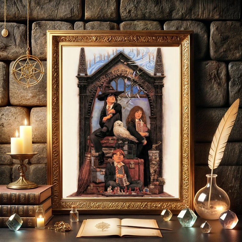 Magical Trio Poster Digital Download Printable Wall Art Wizard Home ...