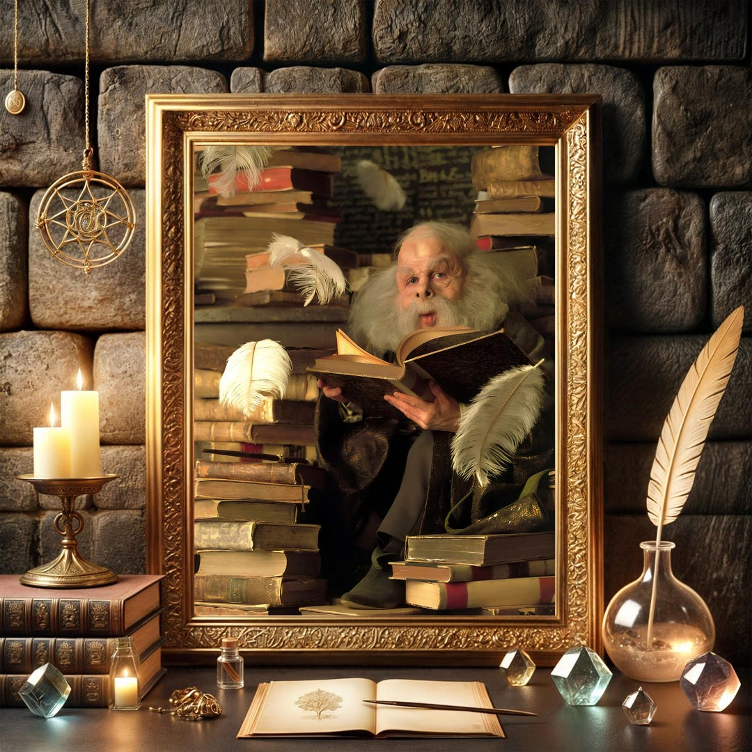 Professor Flitwick Early Era Poster Wizard Classroom Magic Spellbook ...