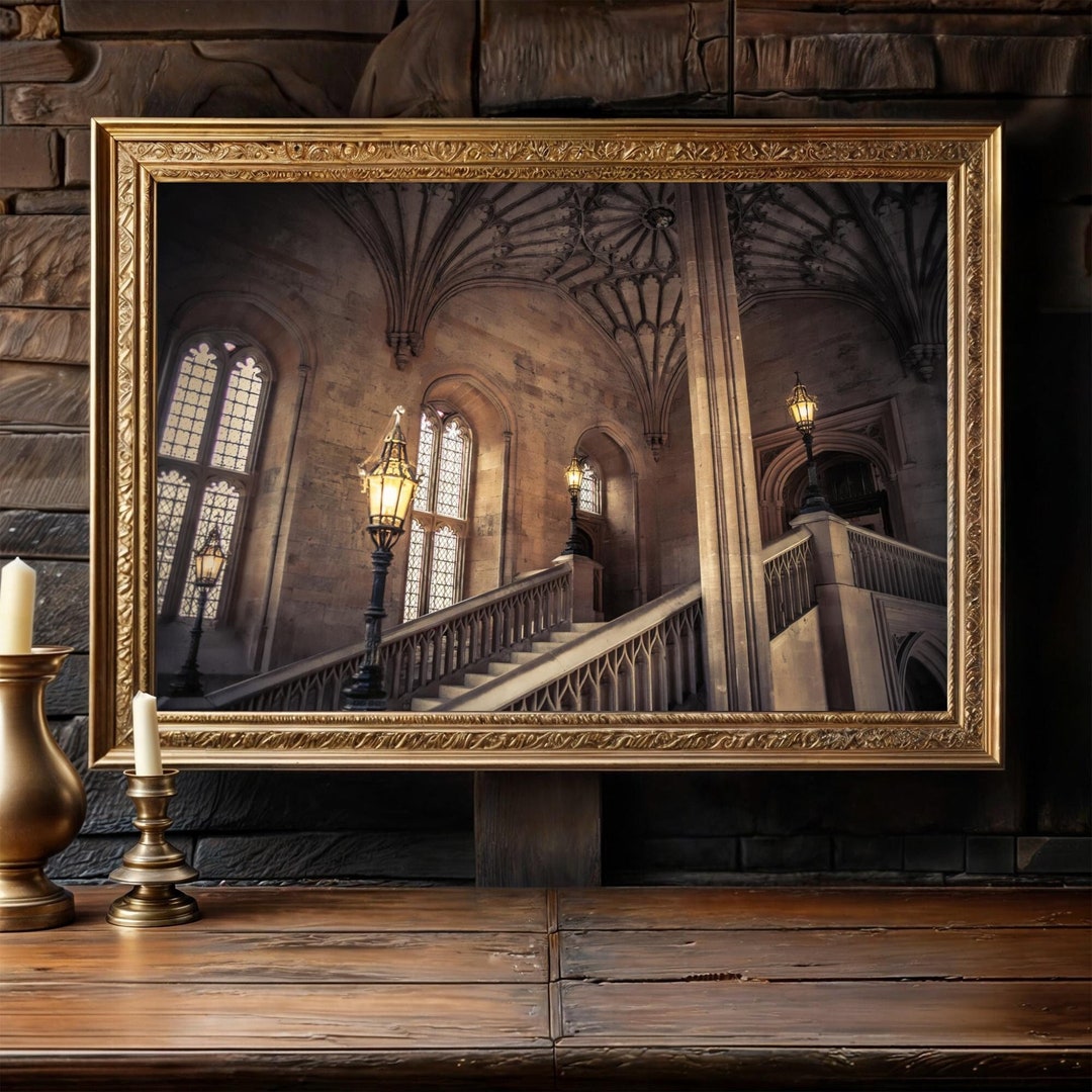 The Initial Magical Staircase to the Wizarding Castle Poster Digital ...