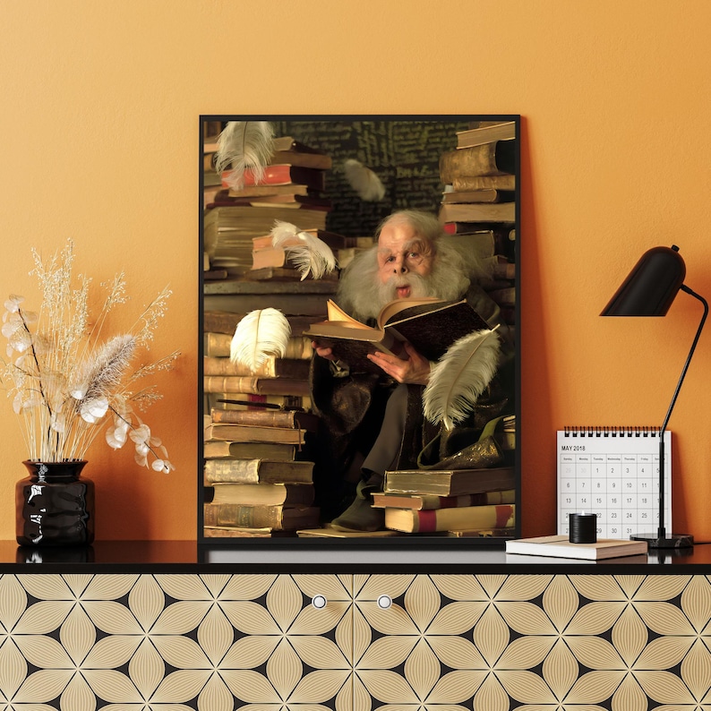 Professor Flitwick Early Era Poster Wizard Classroom Magic Spellbook ...