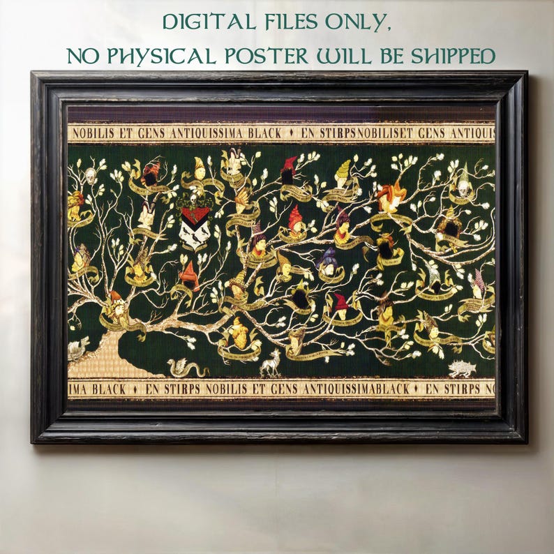 Black Family Tree Tapestry Poster: Wizarding Wall Art (digital Download ...