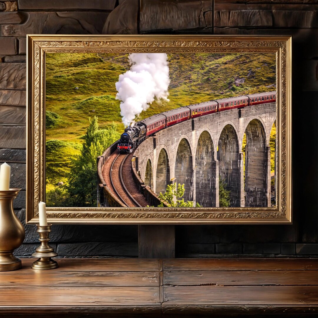 Glenfinnan Viaduct Print: Magical Train Poster, Scottish Landscape ...