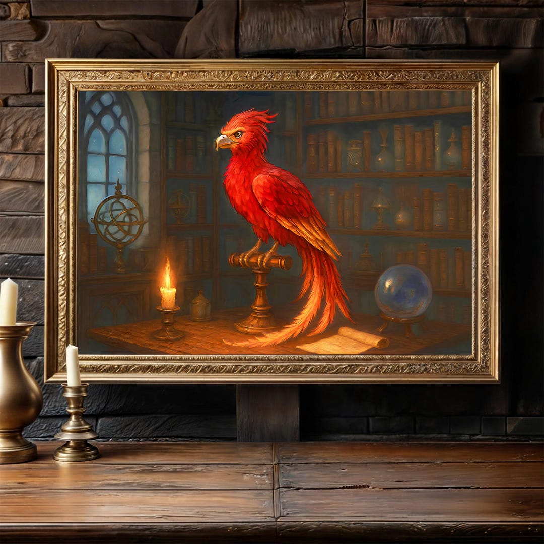 Magical Phoenix Poster: Fawkes Inspired Print Magic Bird Art (digital ...