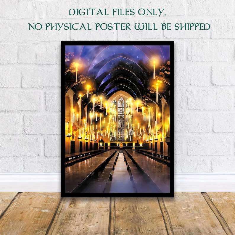 Great Hall Poster Digital Download Printable Wall Art Wizard School ...