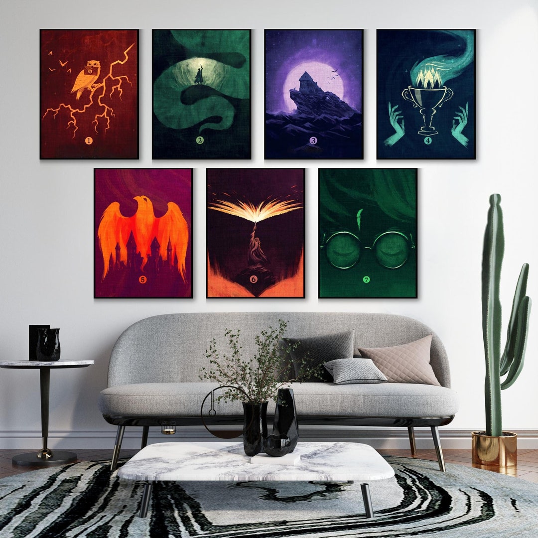 Potter Book Covers Posters Set of 7 Prints Digital Download Printable ...