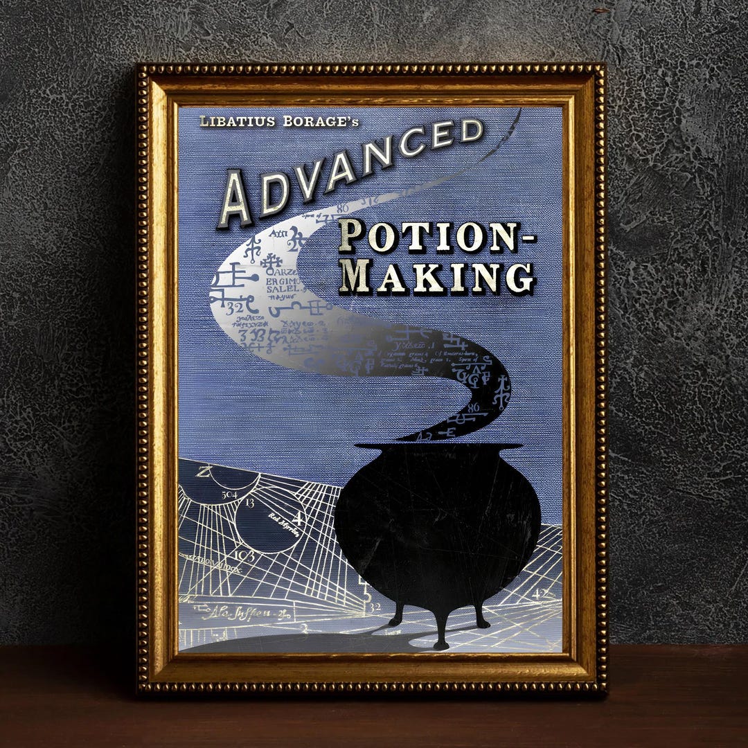 Advanced Potion Making Vintage Wizard Textbook Cover Poster Potions ...
