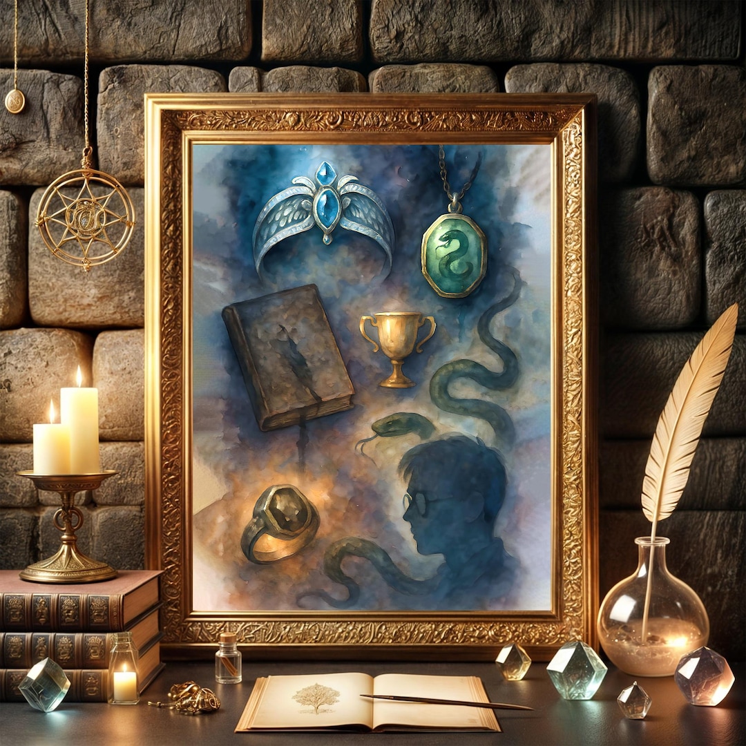 Magical Dark Relics Poster: Watercolor Fantasy Decor (digital Download ...