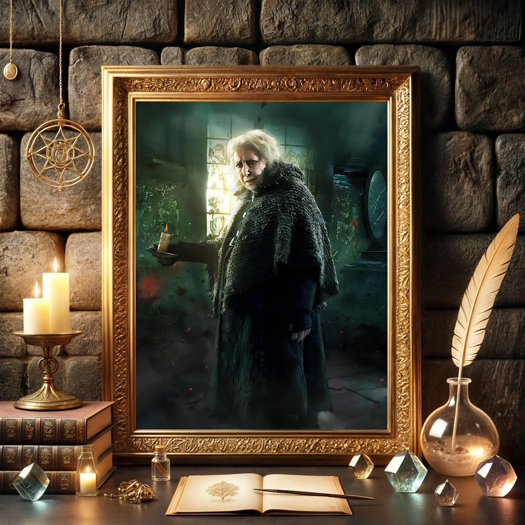 Bathilda Poster Wizarding History Dark Magic Lore Study Wall Art ...