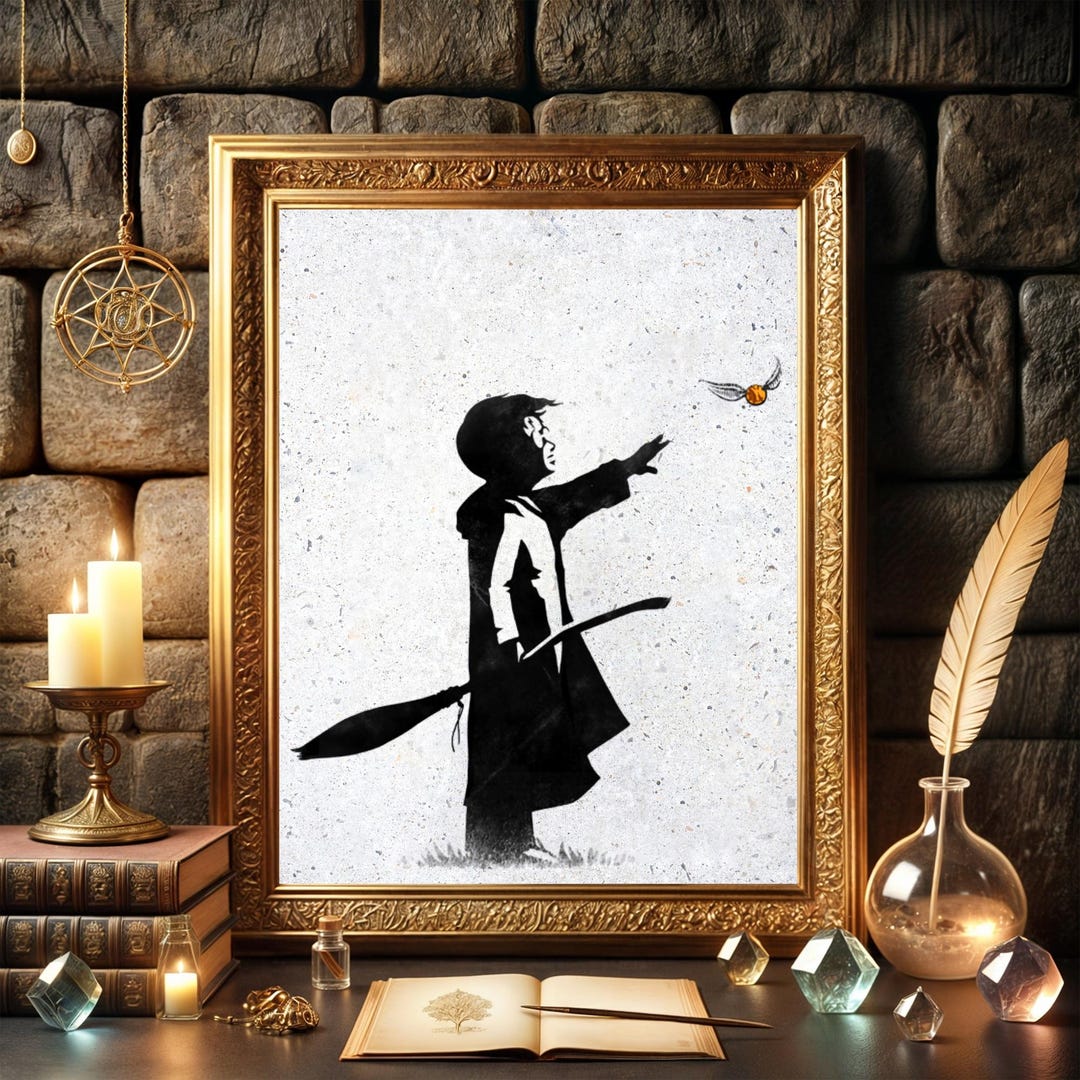 Harry Golden Snitch Poster: Banksy-inspired Street Art (digital ...