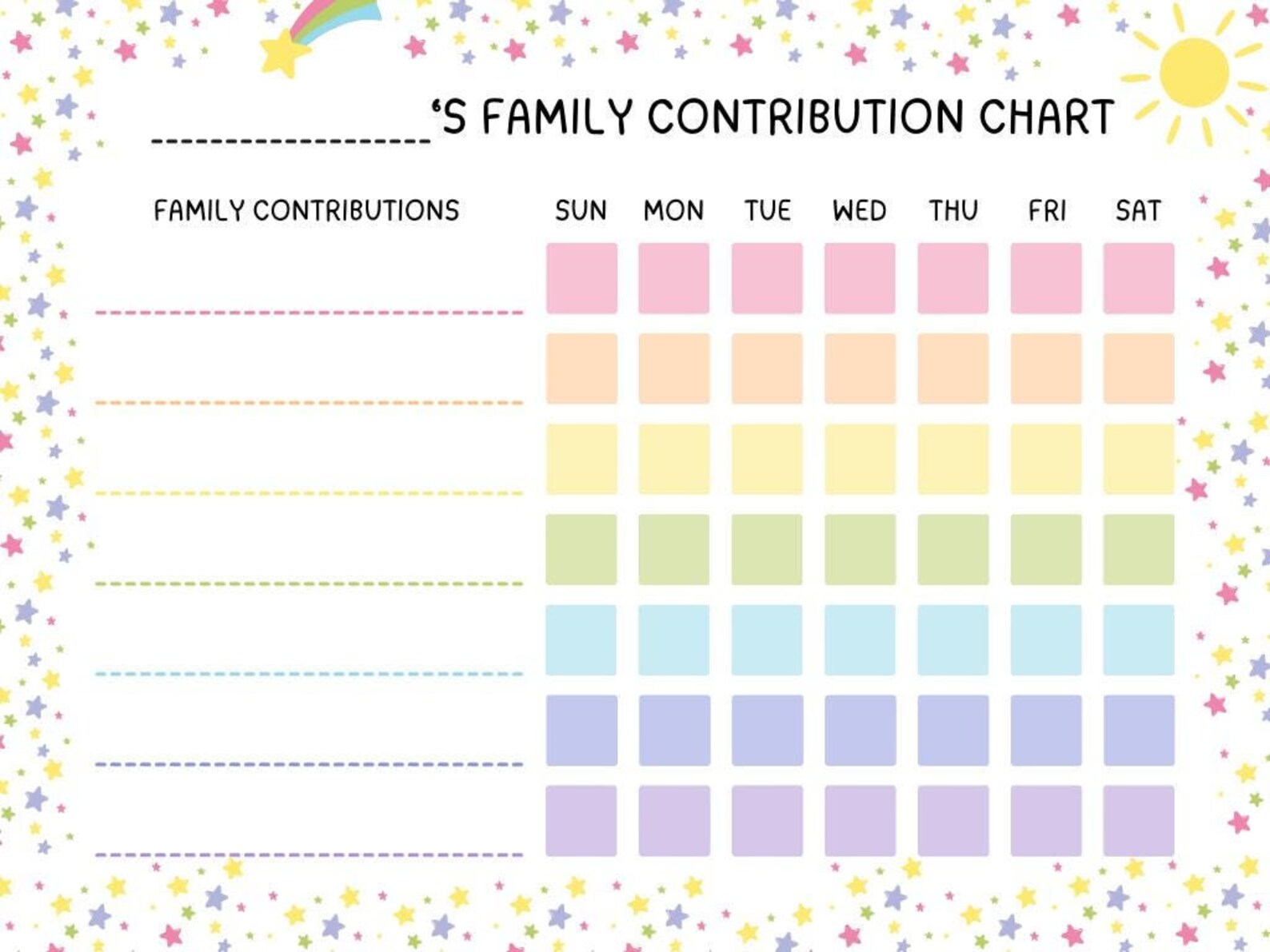Chore Chart for Kids Printable, Cleaning Schedule, Cleaning Checklist ...