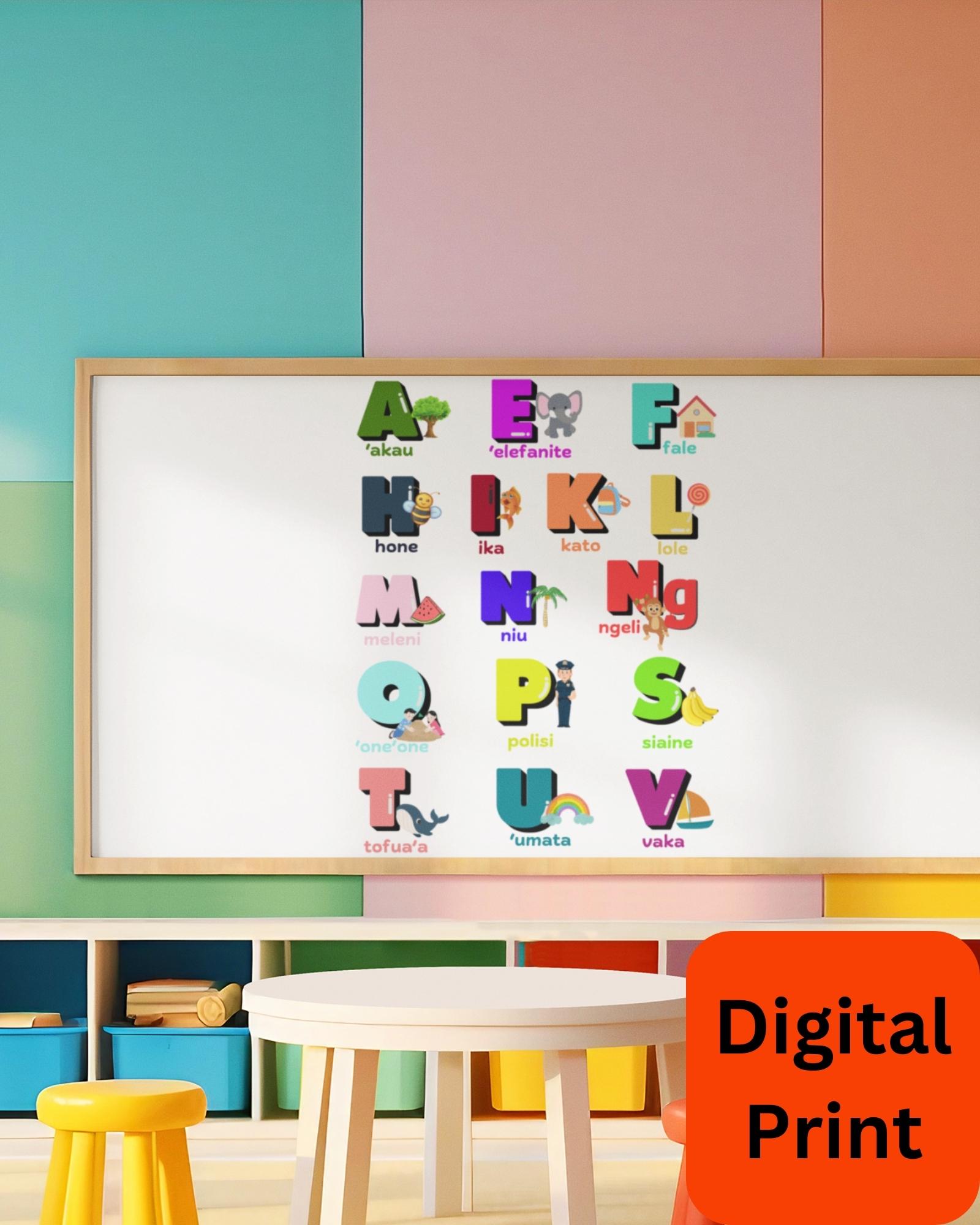 Tongan Alphabet Chart for Kids: Tongan Language Learning (digital ...