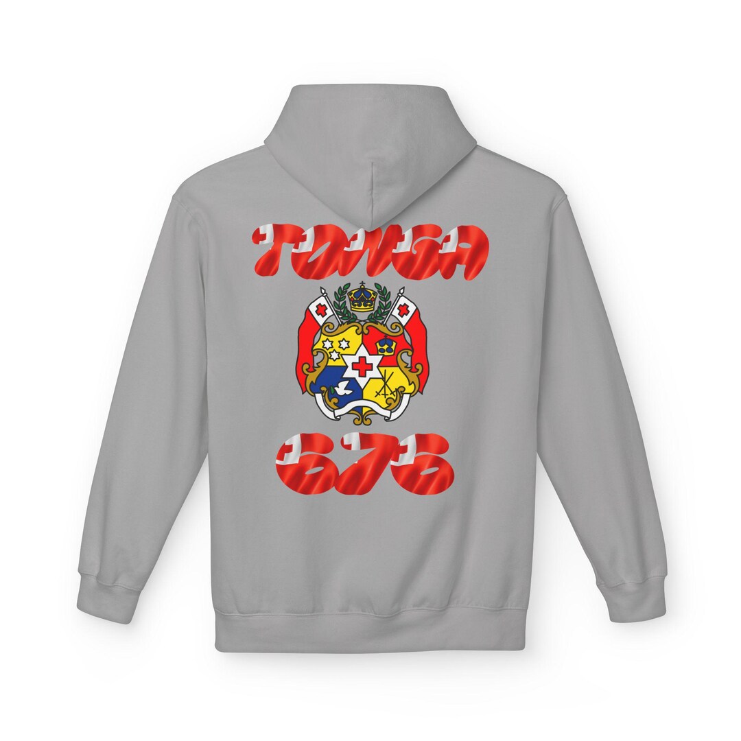 Polynesian Printed Hoodie, Tongan Flag Sweatshirt, Island Style Apparel ...
