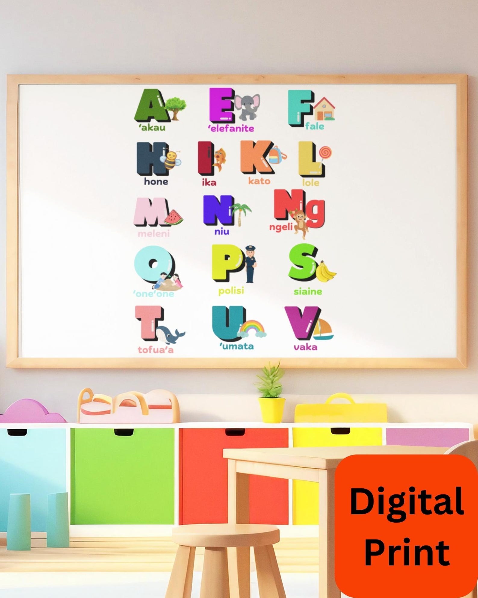 Tongan Alphabet Chart for Kids: Tongan Language Learning (digital ...