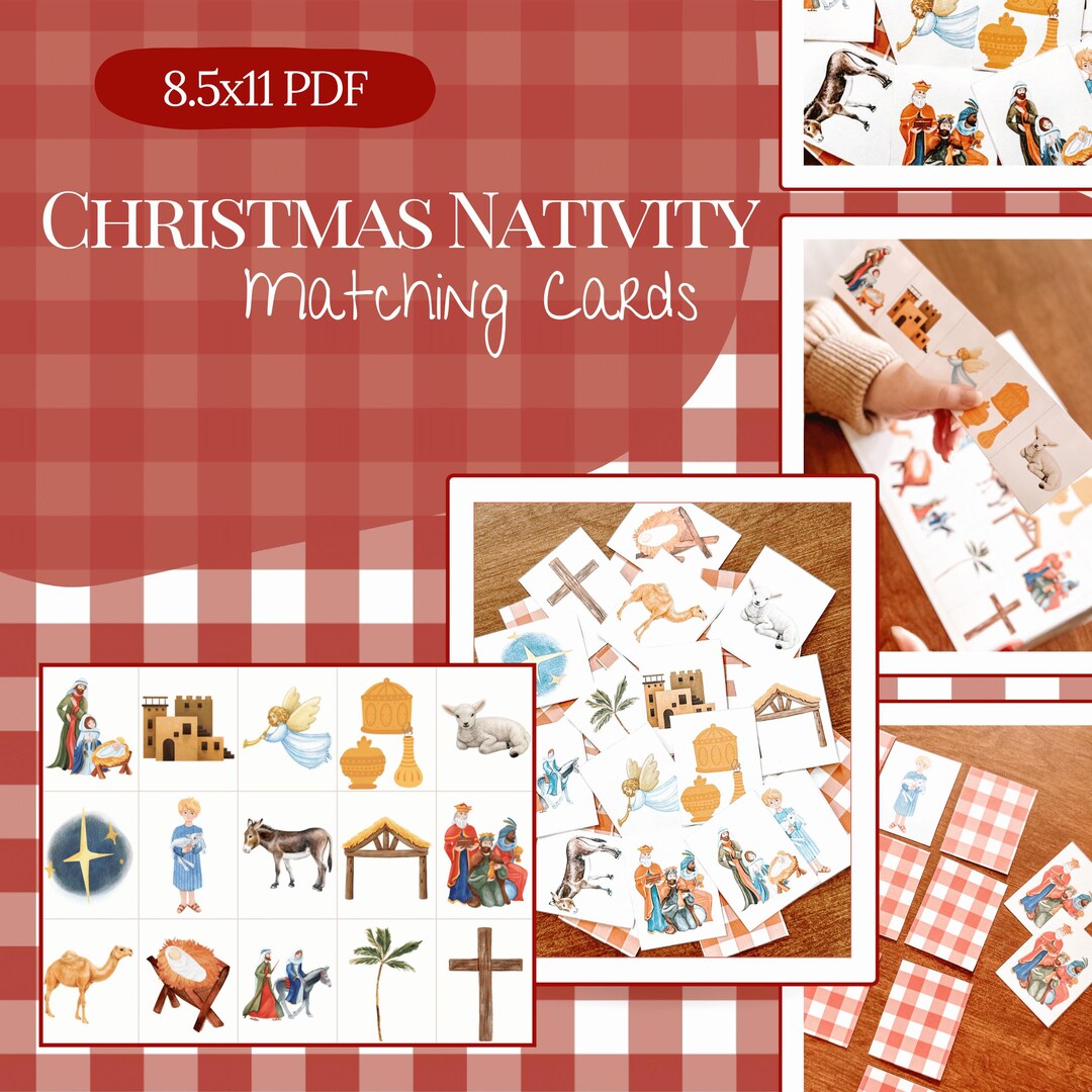 Christmas Nativity Memory Game Matching Card Activity| Stocking Stuffer ...