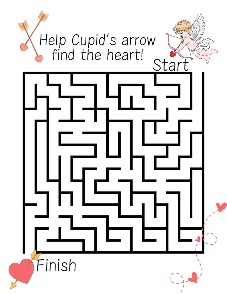 Valentine's Day Coloring Pages Activities Worksheets Crossword Word ...