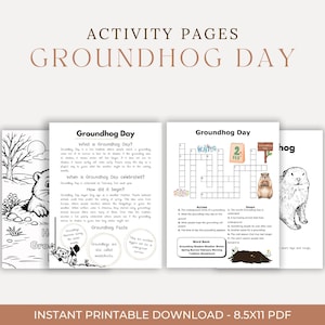 Groundhog Day Activity Coloring Pages | Printable PDF Resource - Etsy