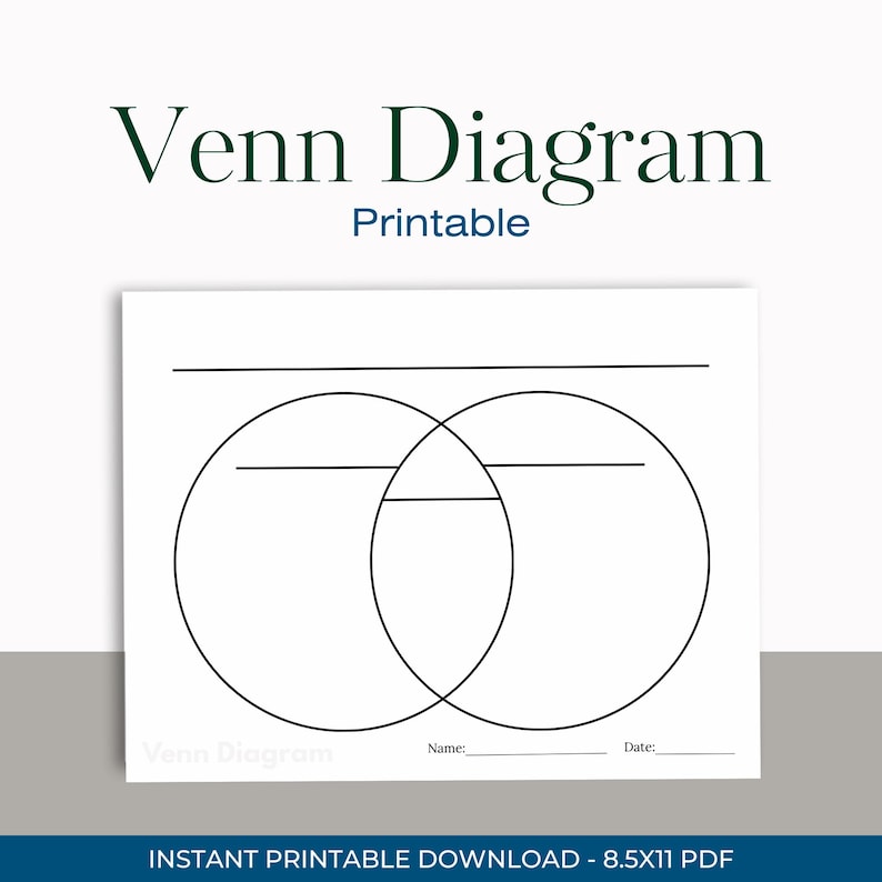 Venn Diagram Printable PDF Worksheet - Etsy