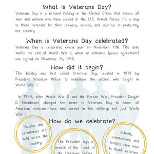 Veterans Day Coloring Activity Pages American History Social Studies ...