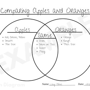Venn Diagram Printable PDF Worksheet - Etsy