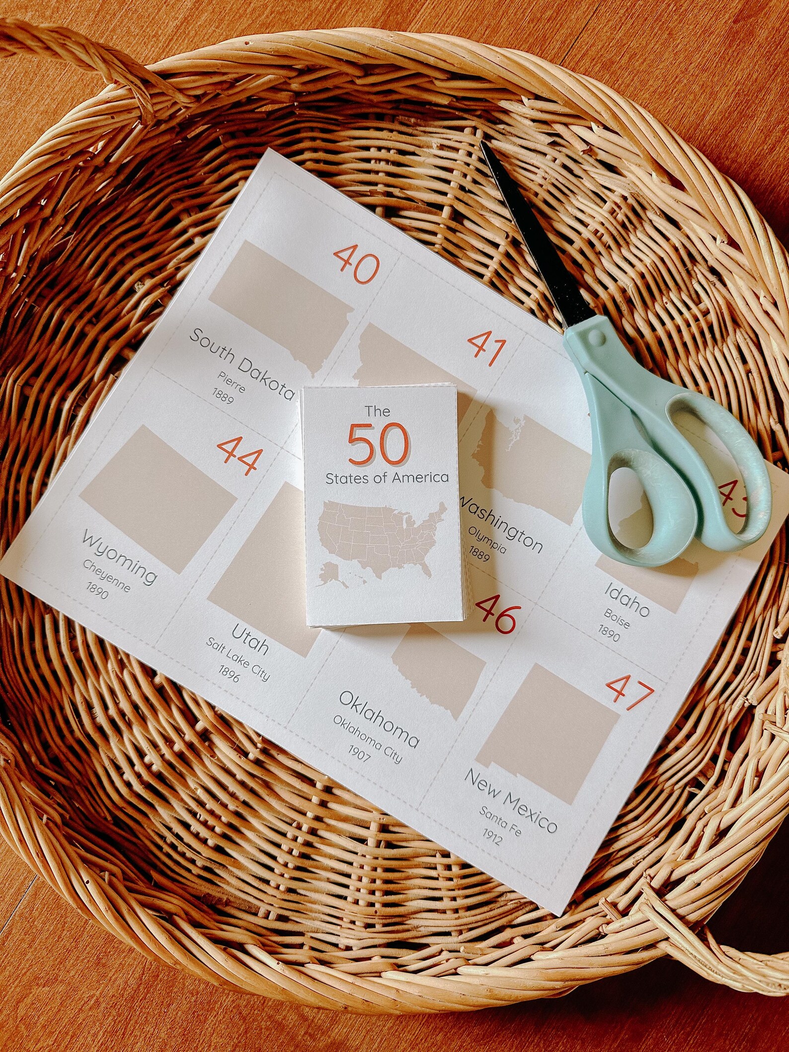 50 States of America Booklet: US History Flashcards (digital Download ...